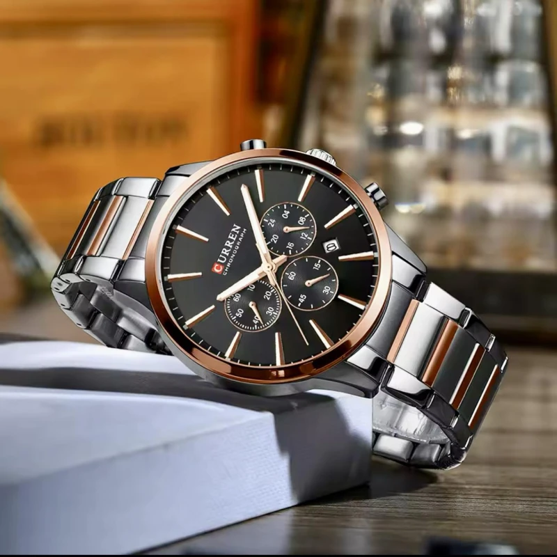 Watch Time | Curren 8435 Men's Watch Quartz Watch Calendar Steel Belt ...